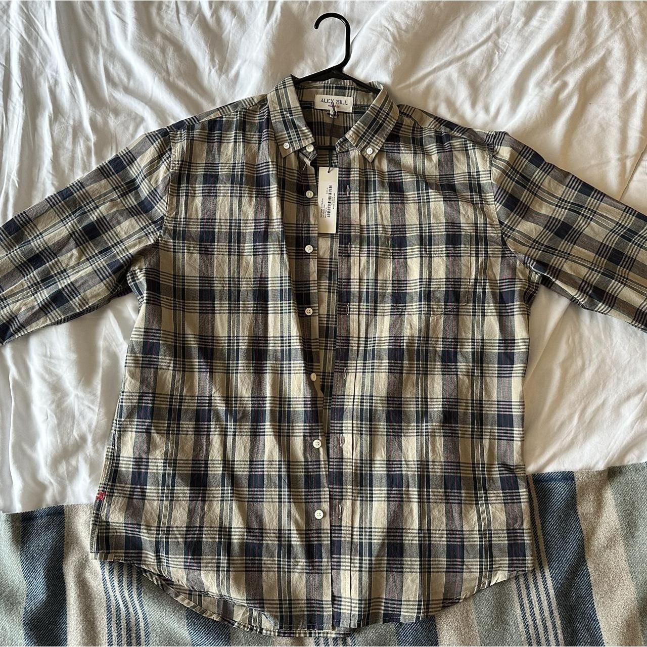 Alex Mill Mill Shirt in Madras New with tags Size large - Depop