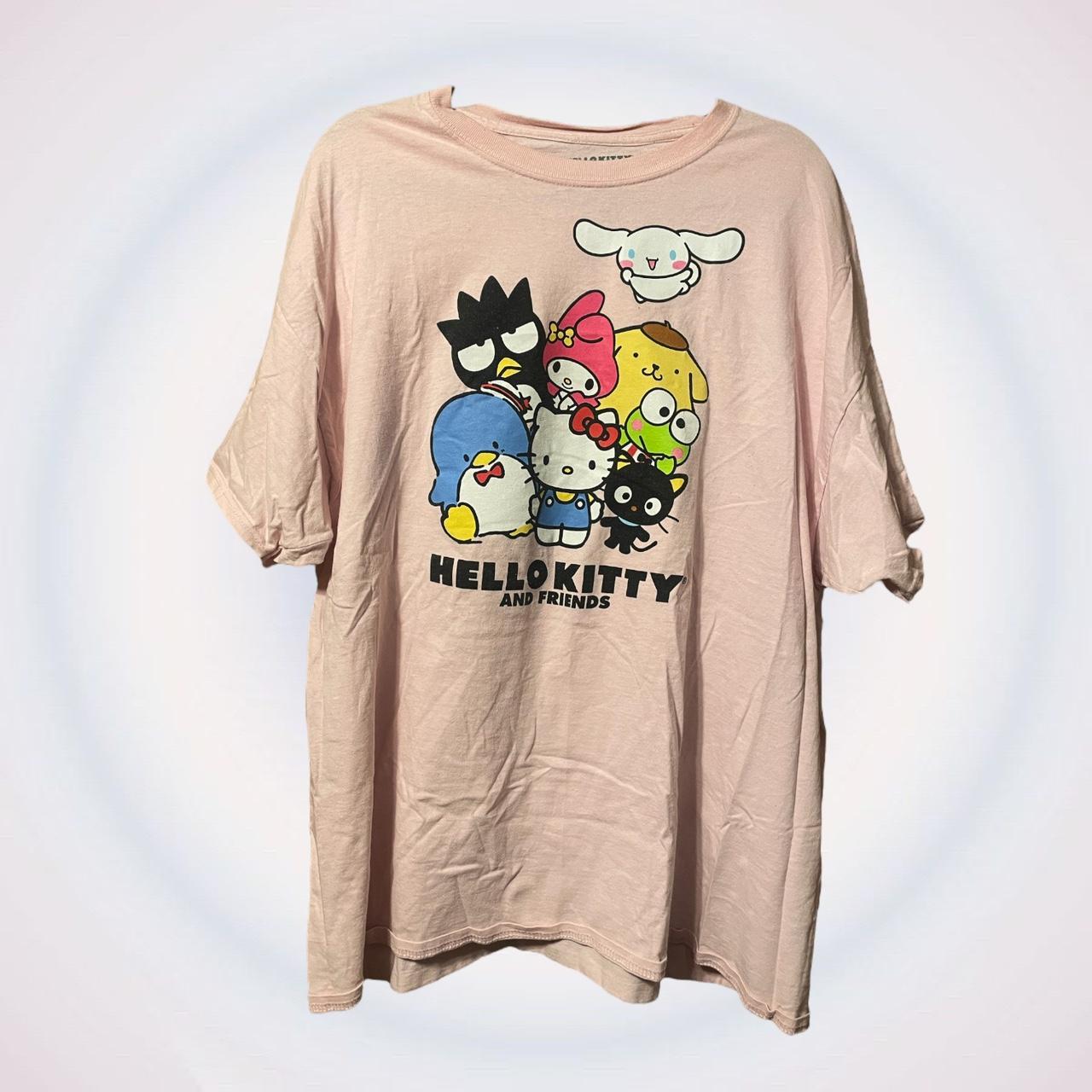 Hello Kitty Women's Pink and Blue T-shirt | Depop