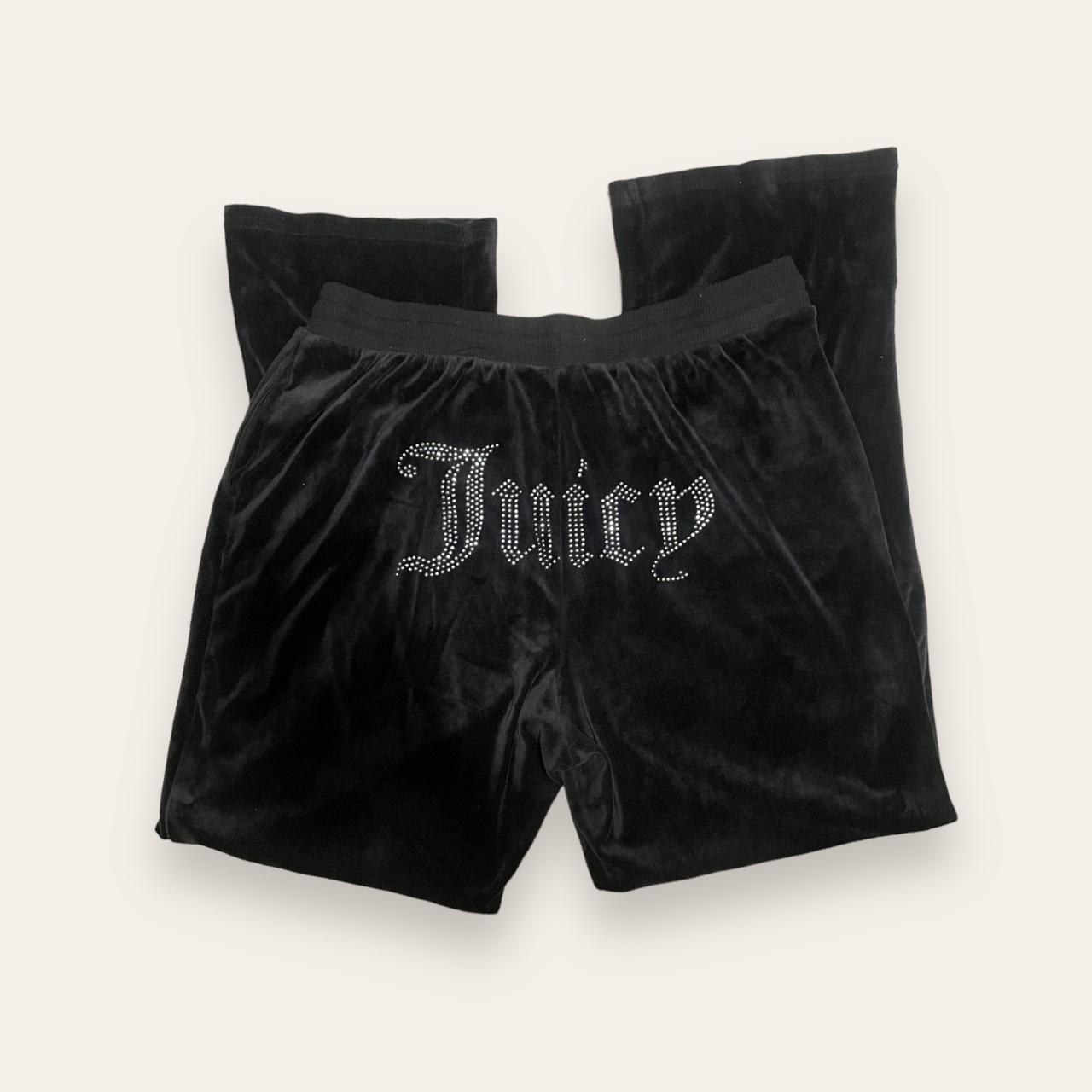 Juicy Couture Black and Silver Joggers-tracksuits | Depop