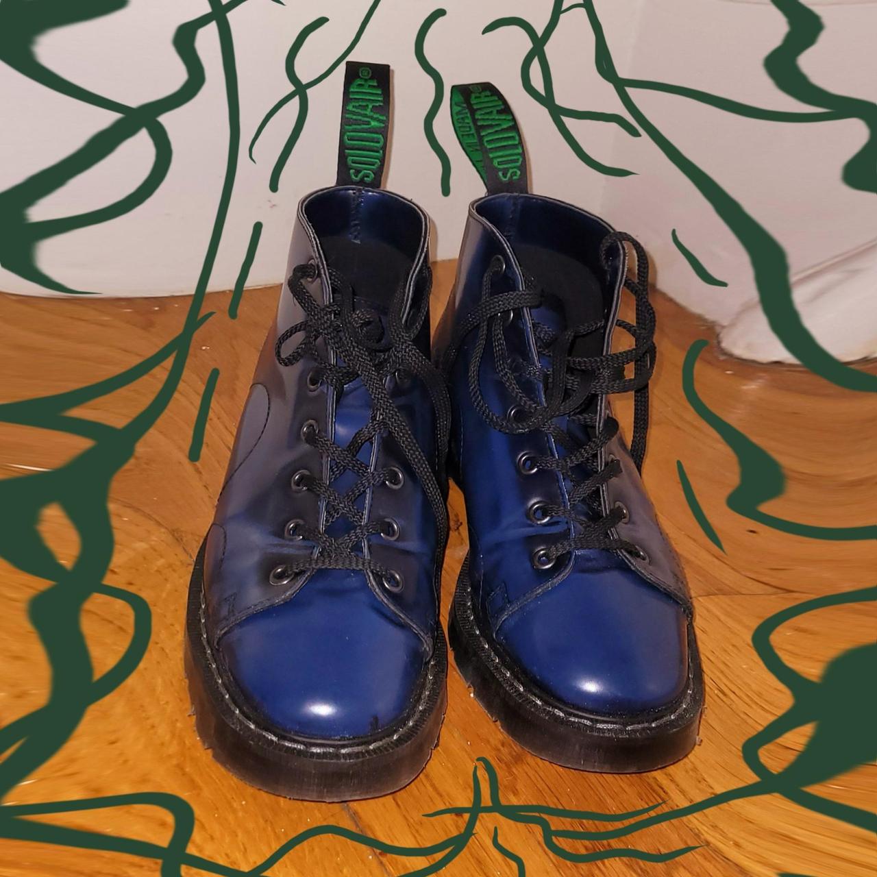 Vegan navy monkey boot by Solovair 🔷️ Women's US size... | Depop