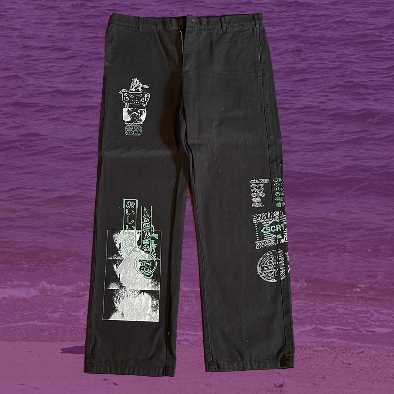 SCRT Black Straight Leg Pants. Cotton with... | Depop