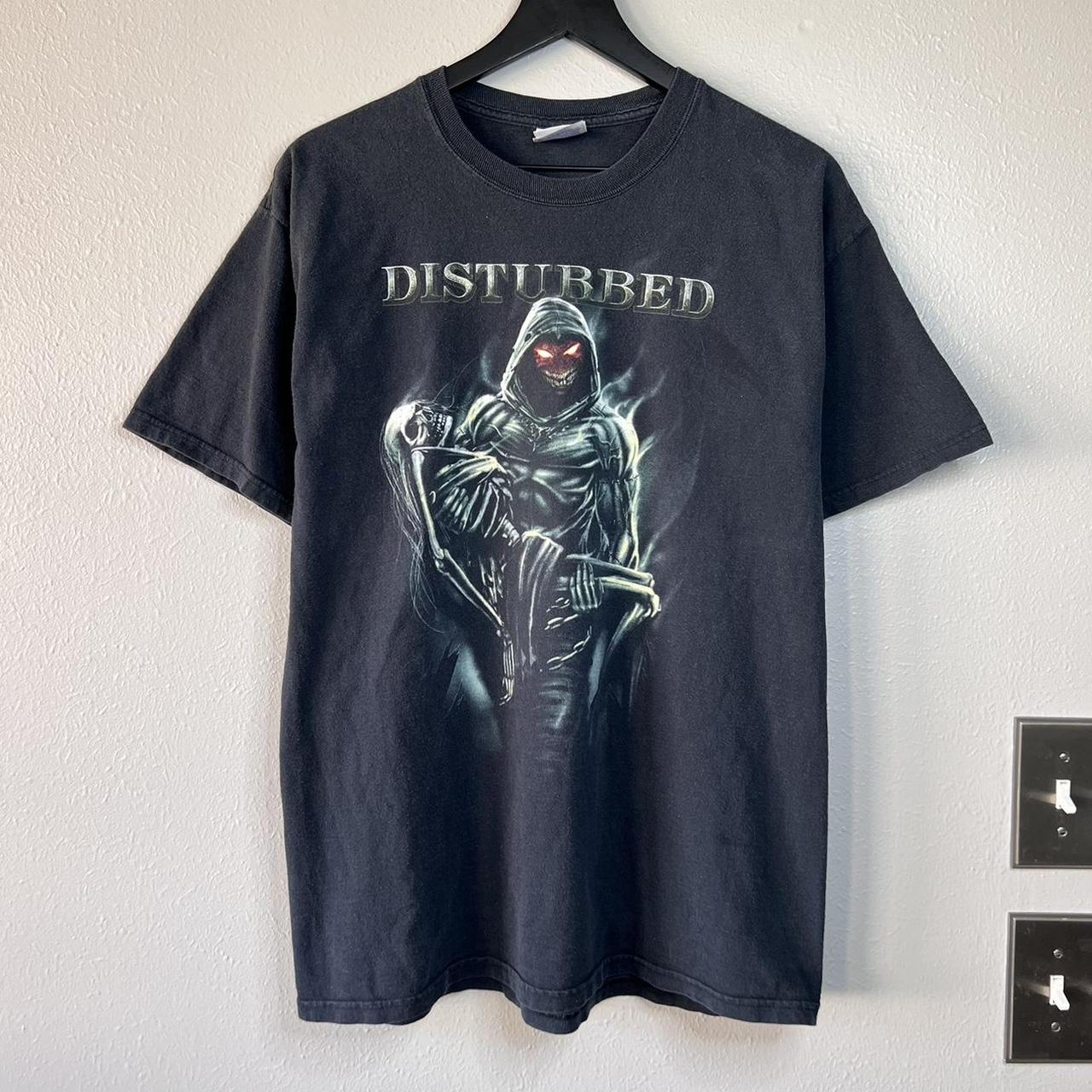 Vintage Y2K Disturbed Skeleton Reaper Tour... - Depop