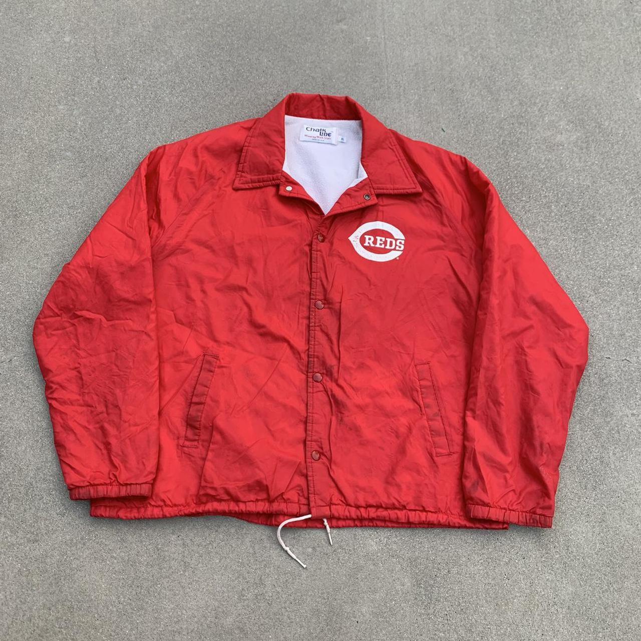 vintage chalk line jacket 90s cincinnati reds mlb... - Depop
