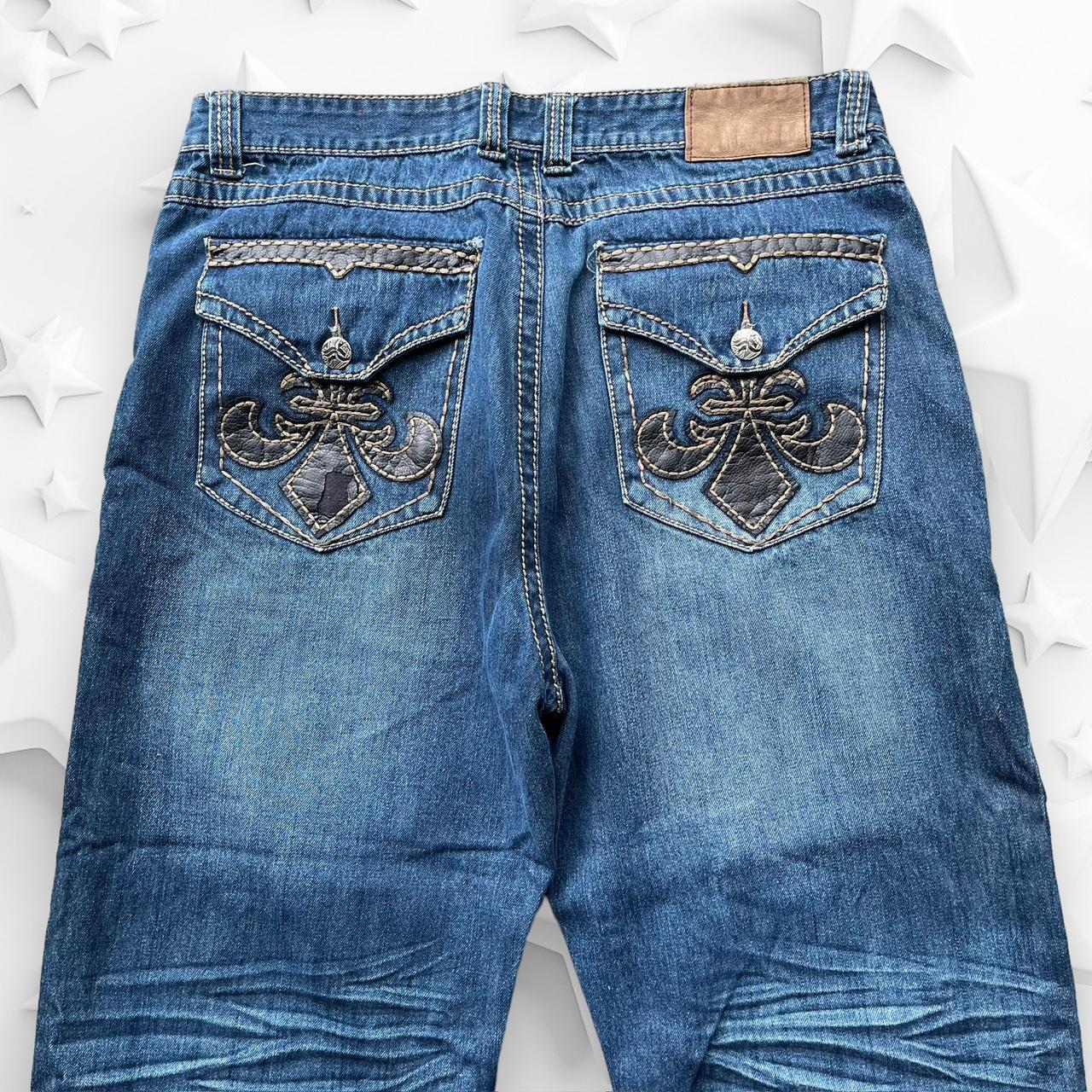vintage affliction style jeans tagged sacred cult... - Depop