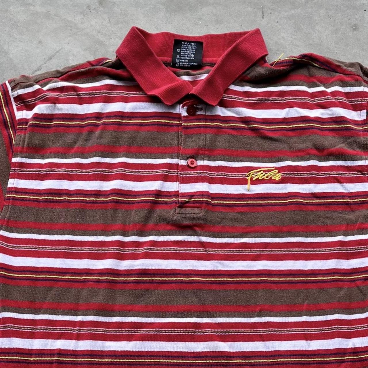2000s fubu polo shirt cybery2k quarter button up... - Depop