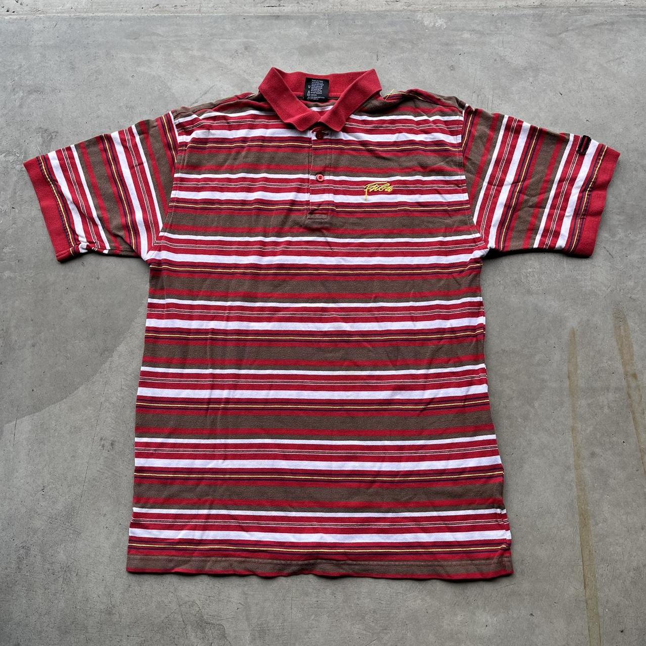 2000s fubu polo shirt cybery2k quarter button up... - Depop