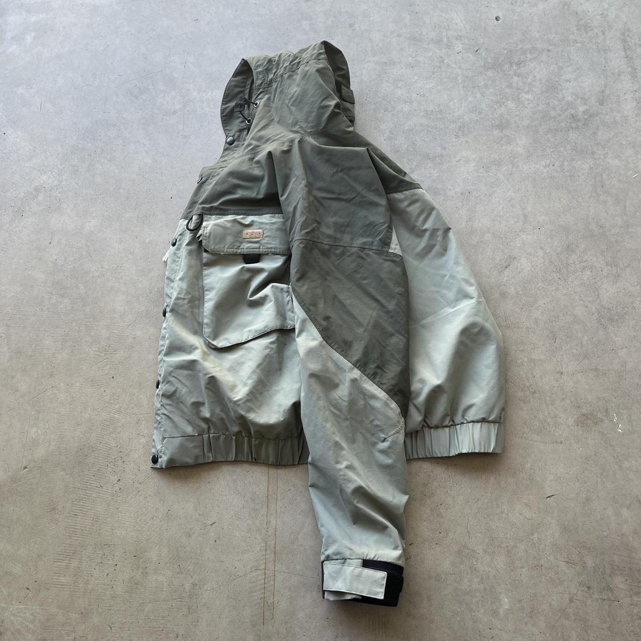 2000s wading fishing puffer jacket tactical retro... - Depop