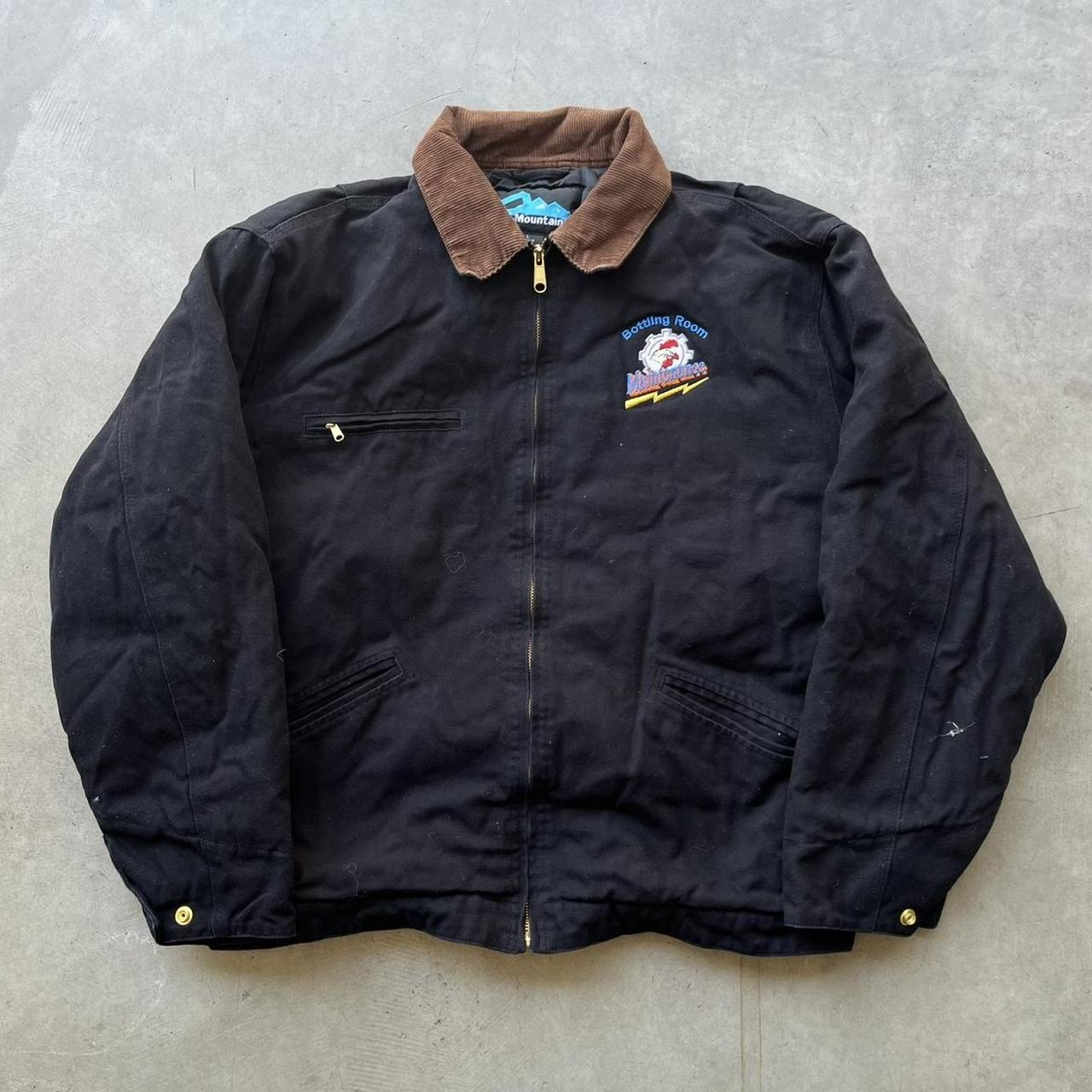 2000s carhartt style detroit jacket corduroy collar... - Depop