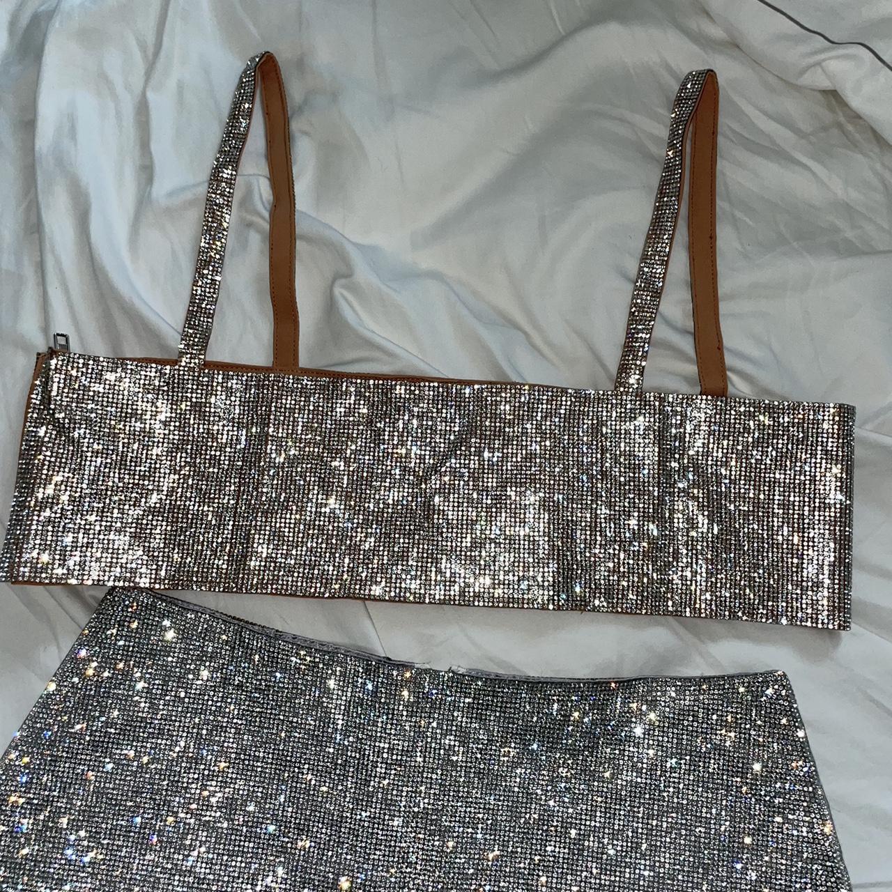 Women's Silver Crop-top | Depop