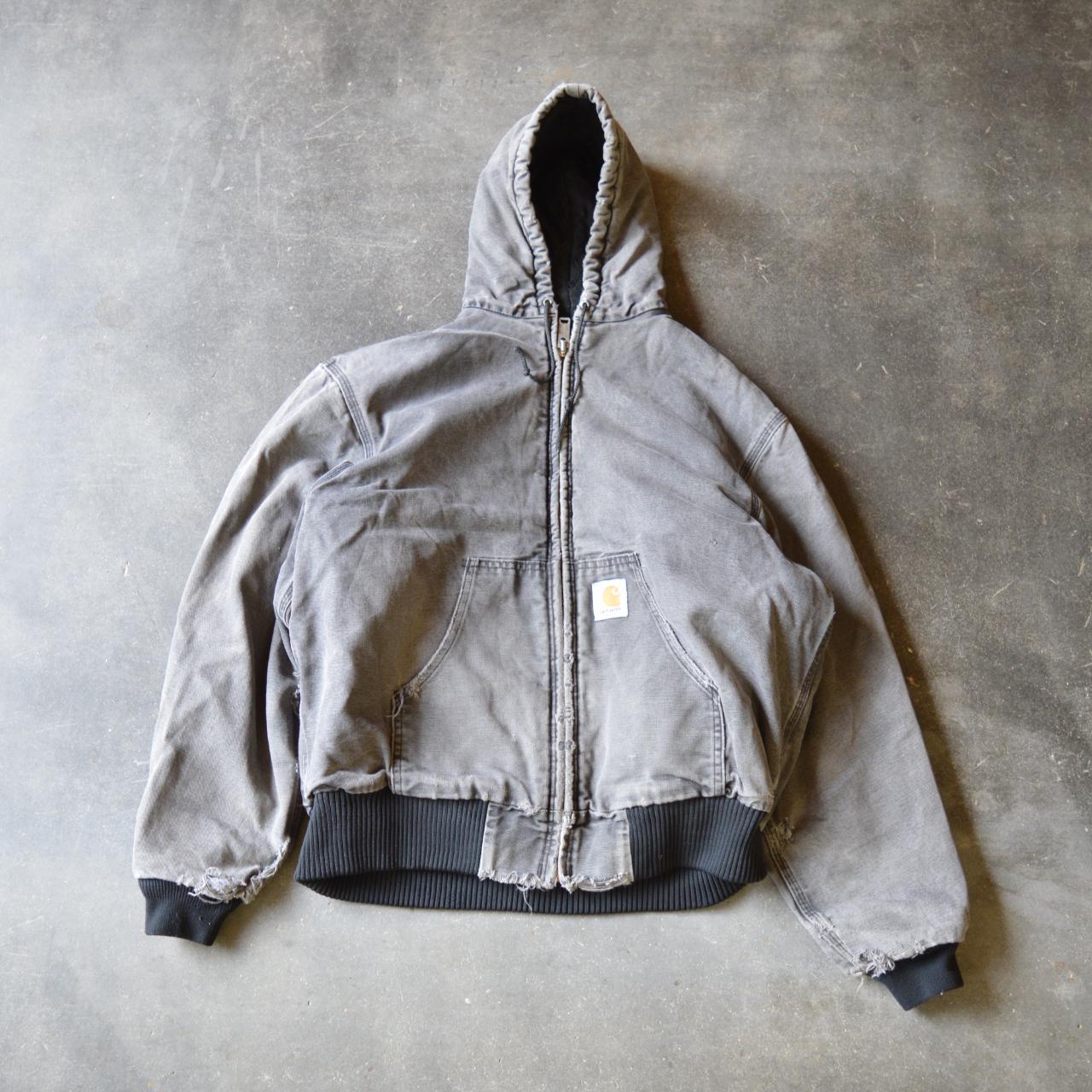 Vintage Carhartt Active Jacket Grey Medium/Small... - Depop