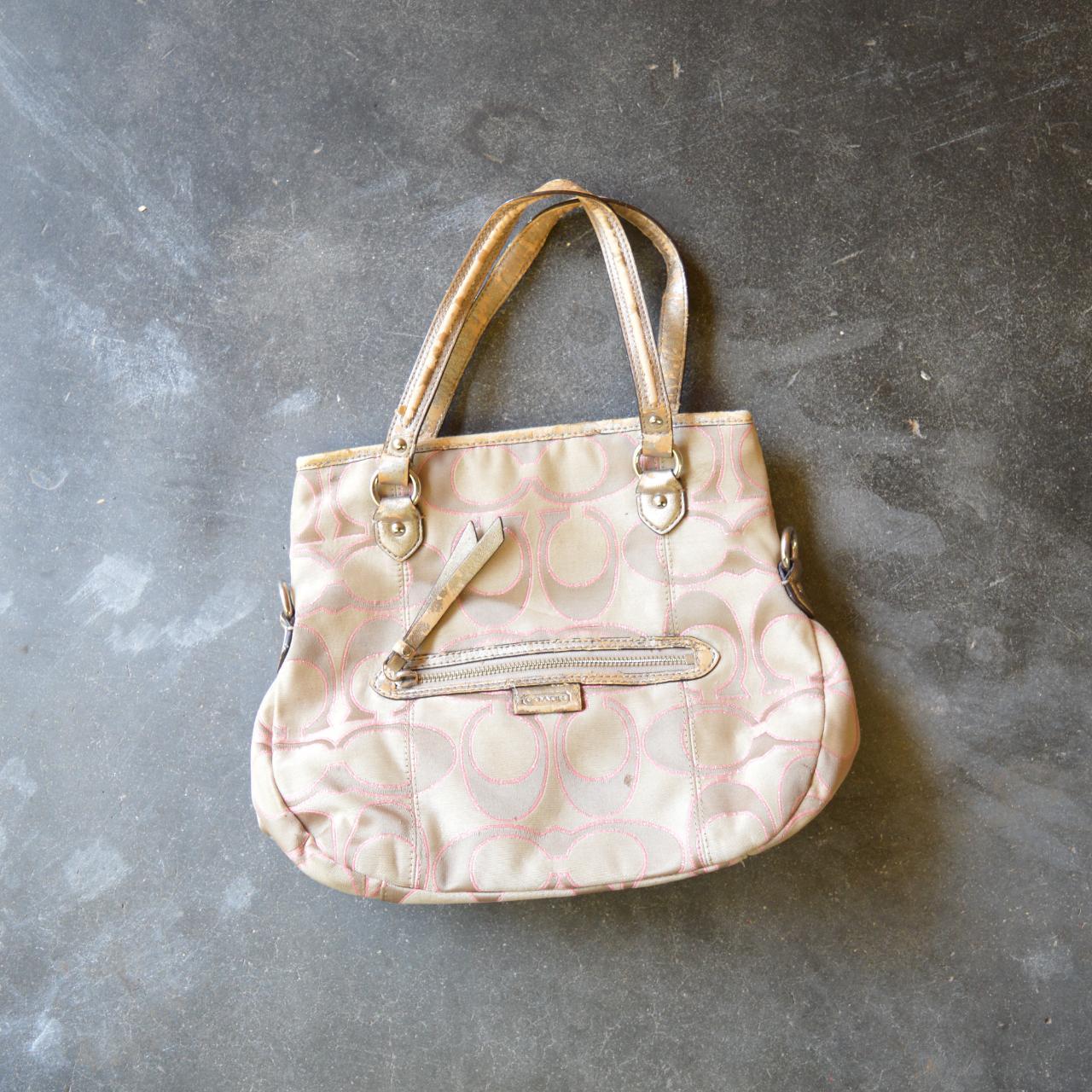 Coach Handbag Cream & Pink Medium sized Item may... | Depop