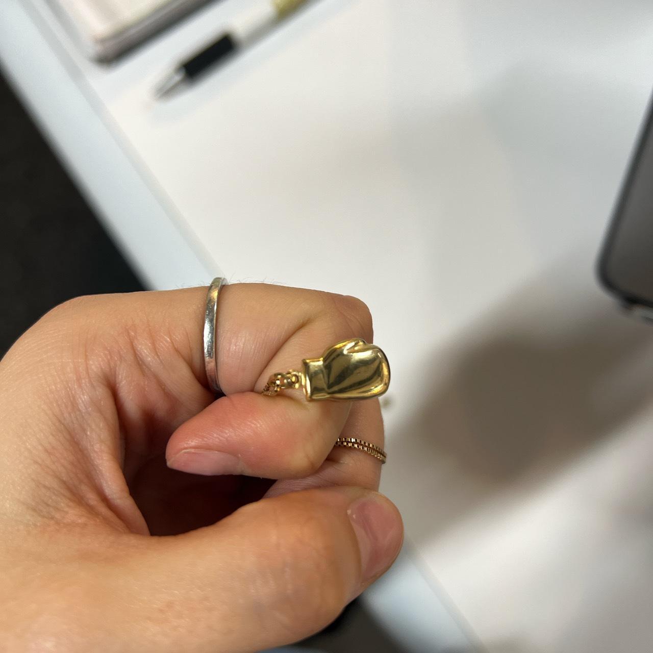 9ct yellow gold boxing glove pendant on 24 inch 9ct... - Depop