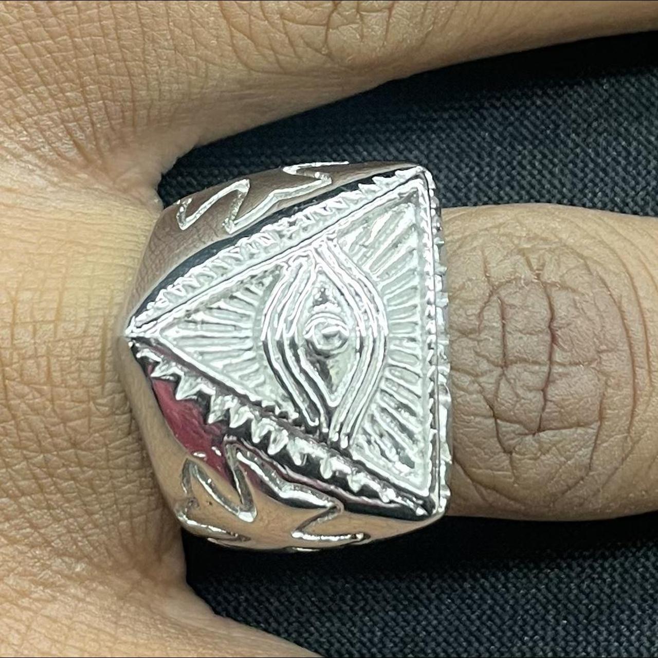 “Pyramid eye” ring sizes 8-12 -stainless steel... - Depop