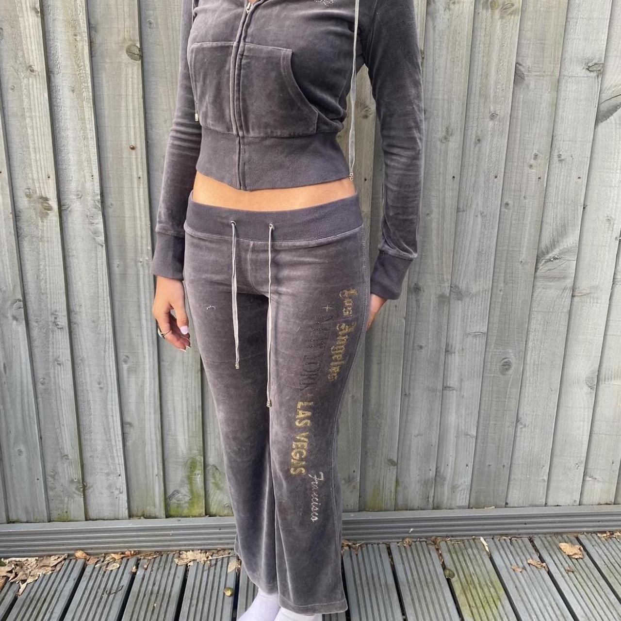 Bebe Women's Grey and Gold Joggers-tracksuits | Depop