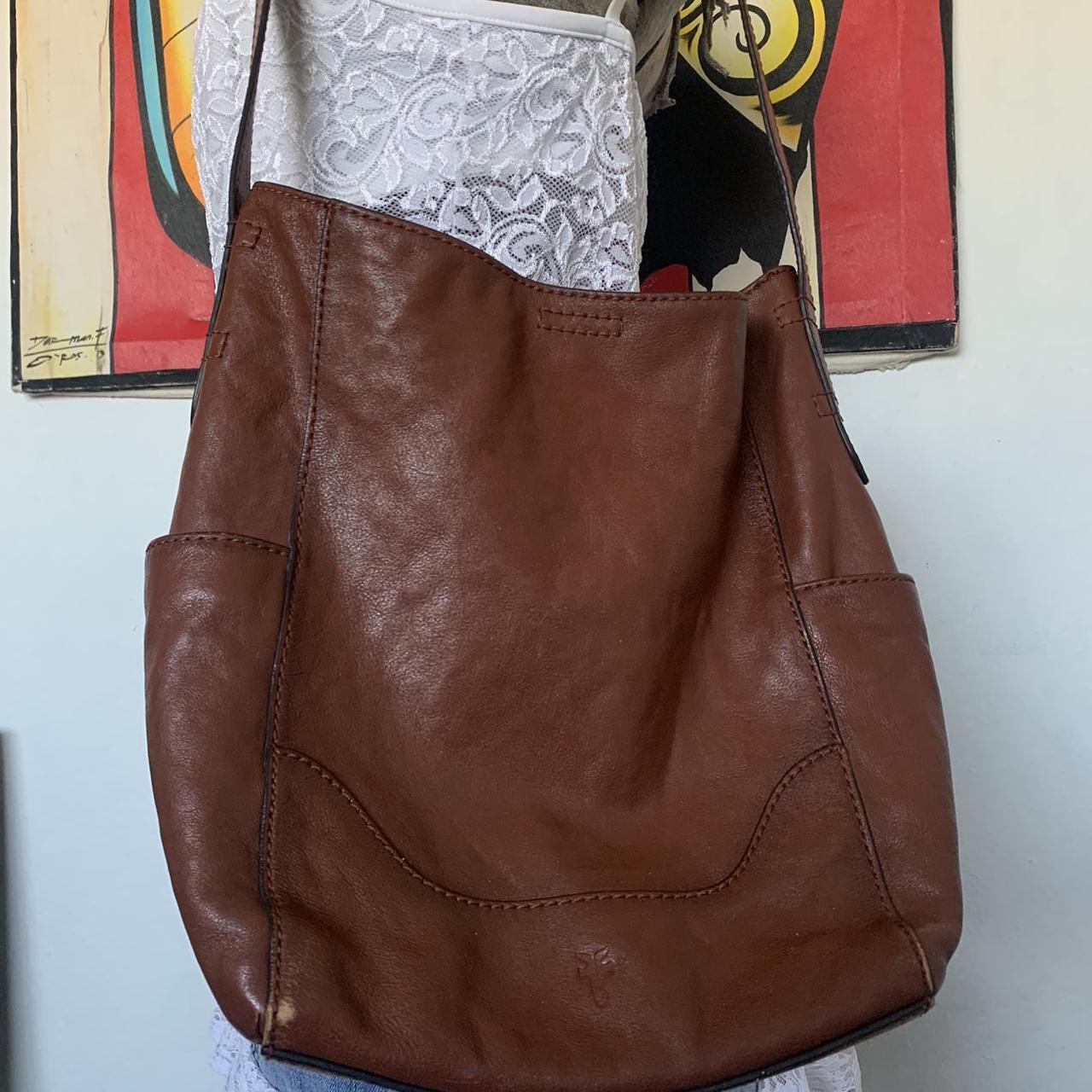 Frye purse, Brown leather , has lots of storage and... | Depop