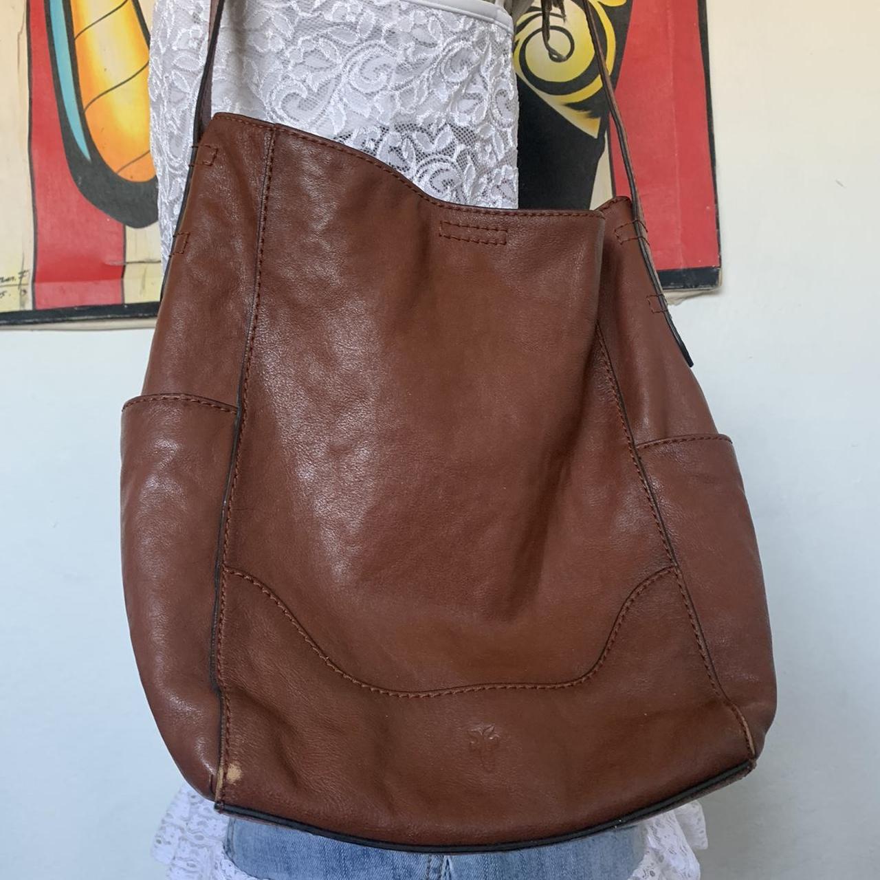 Frye purse, Brown leather , has lots of storage and... | Depop