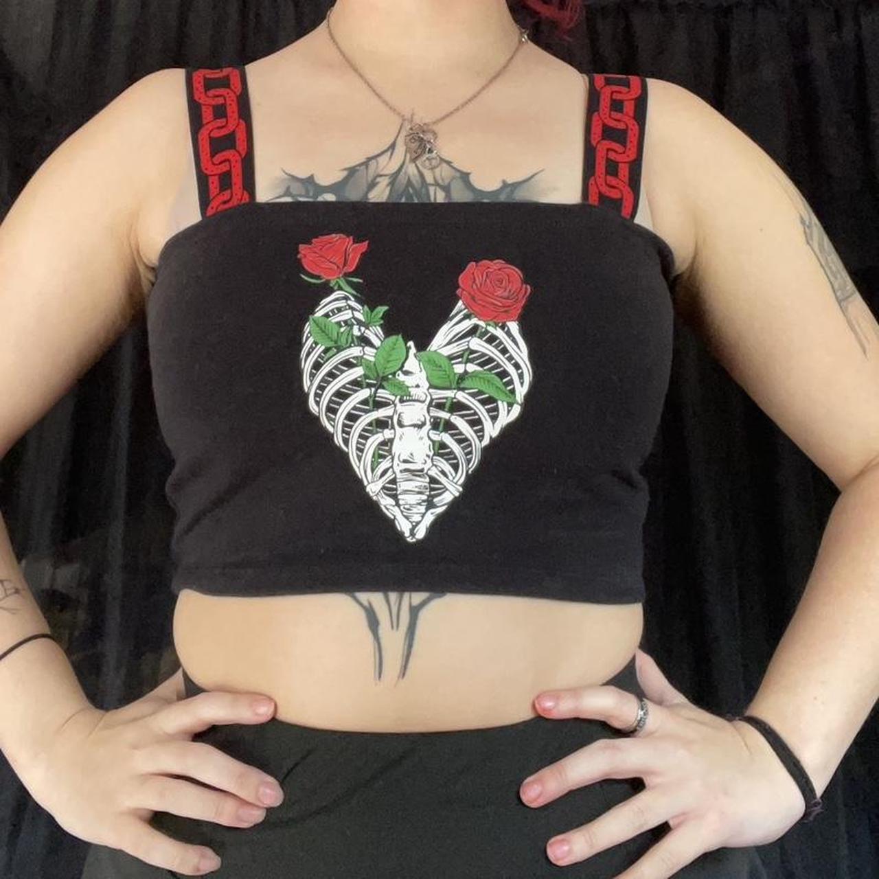 Emo top! Broken promises ribs heart top #emo - Depop