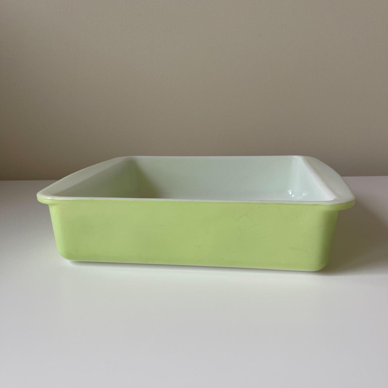 Vintage Pyrex Key Lime Green Square Baking Dish #222... - Depop