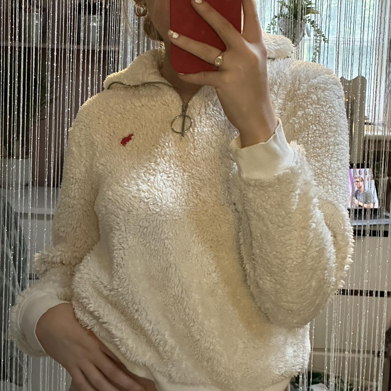 -fluffy white top shop jumper -fluff slightly worn... - Depop