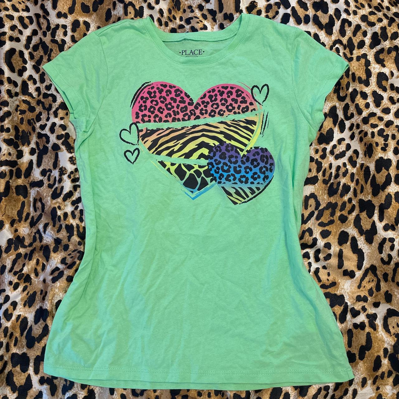 mcbling/scene animal print baby tee ⭐️ kids large -... | Depop