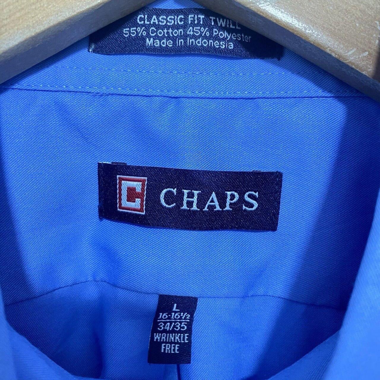 Chaps Mens Light Blue Long Sleeve Twill Formal Shirt... - Depop