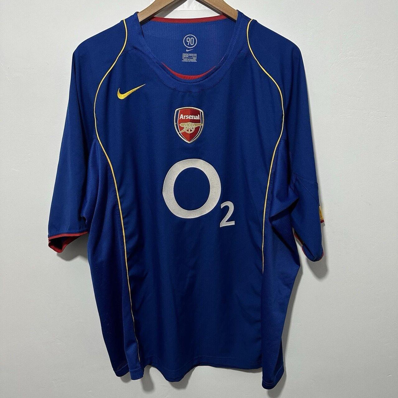 Nike Arsenal Mens Blue Football Away Shirt 2004/2005... - Depop