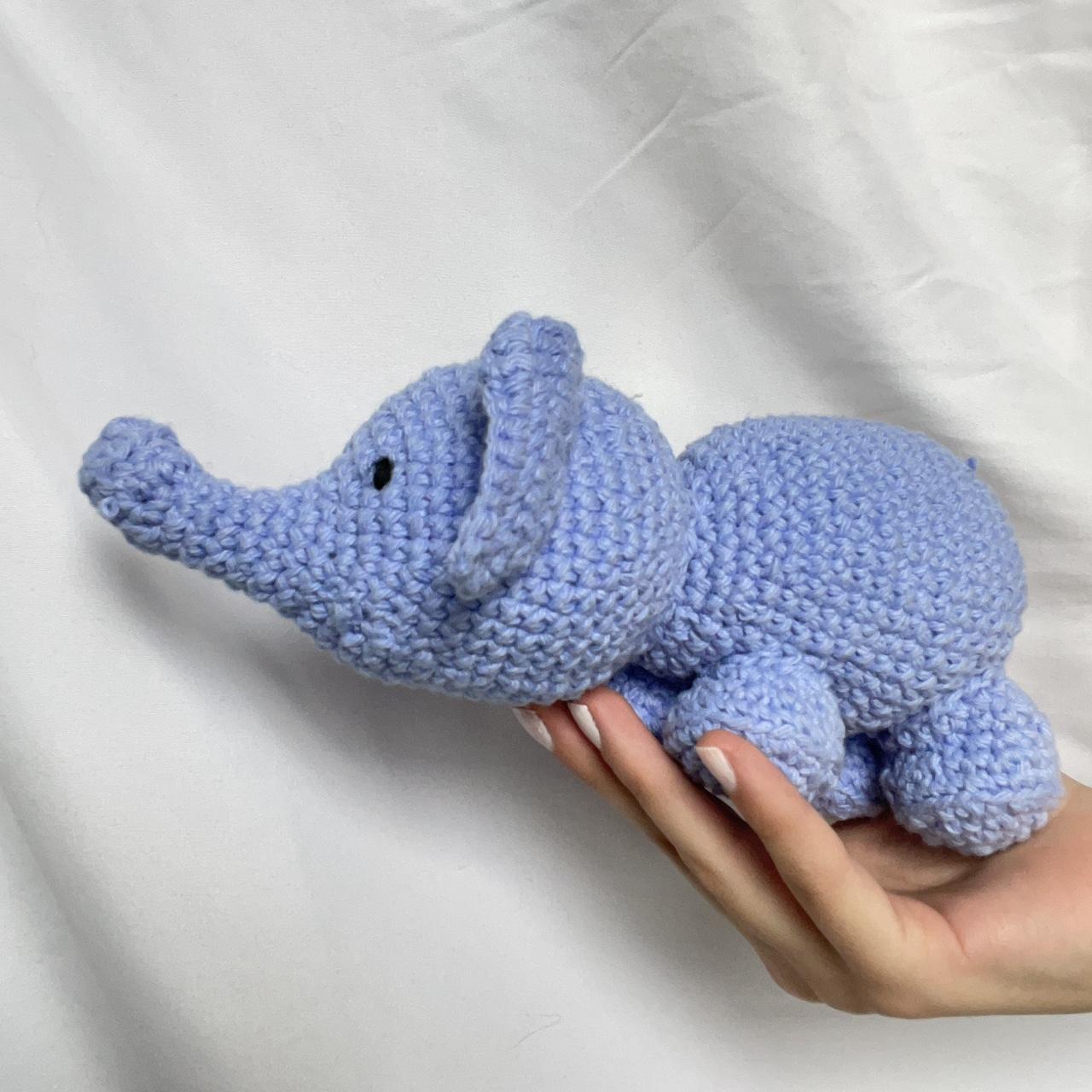 Handmade Crochet Elephant Stuffed Animal - Depop
