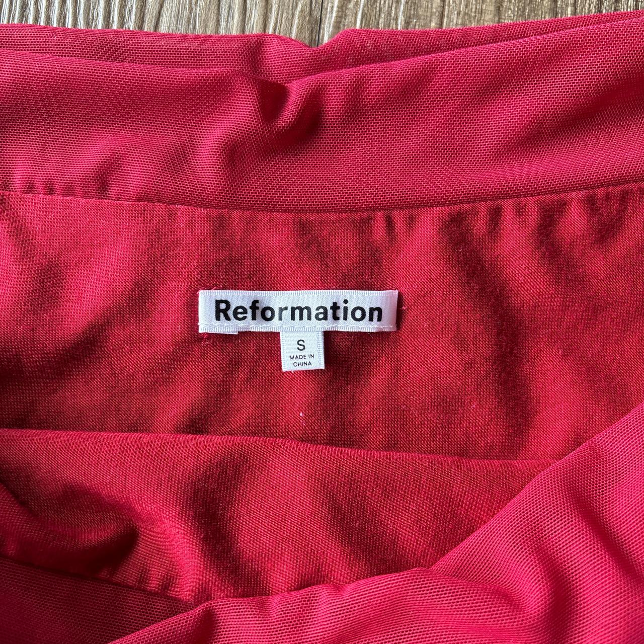 Reformation red off the shoulder top - Depop