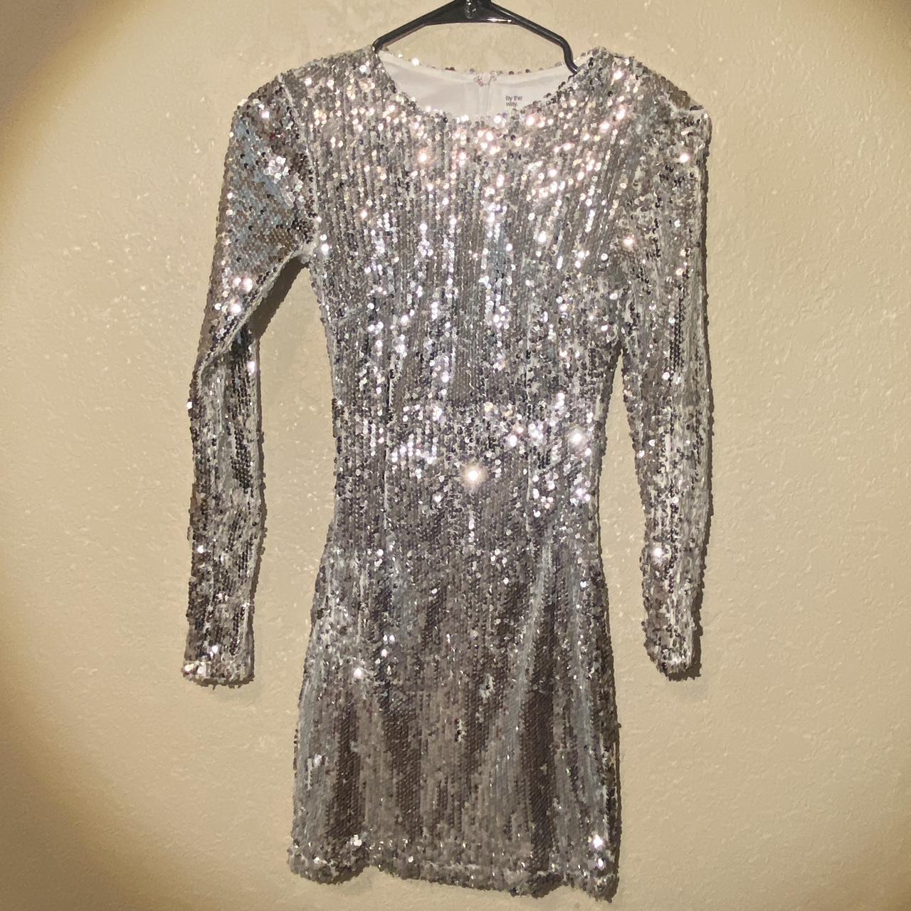Fitted Silver Sparkly Disco Ball Dress 🪩 WORN ONCE! - Depop