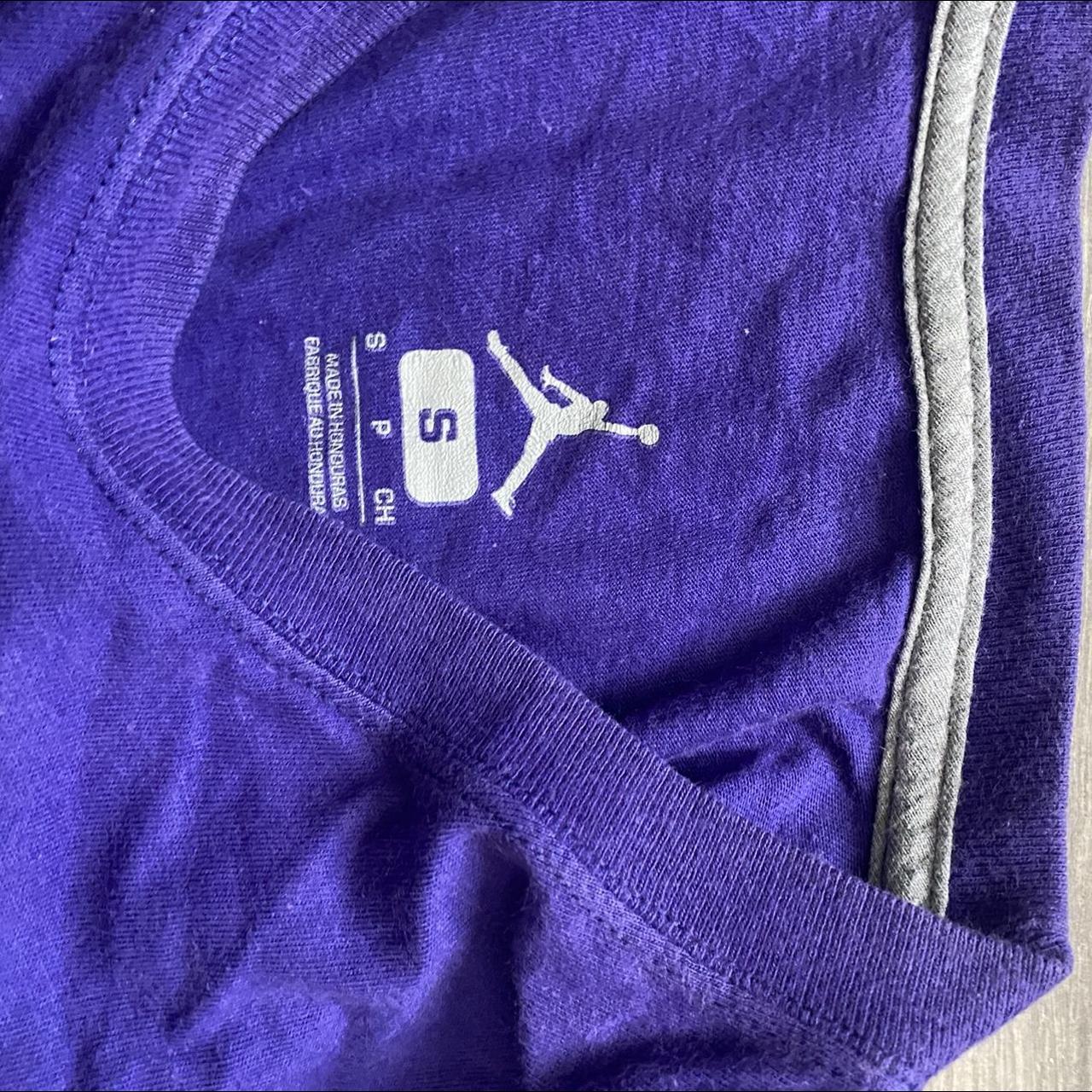 Jordan Men's Purple and White T-shirt | Depop