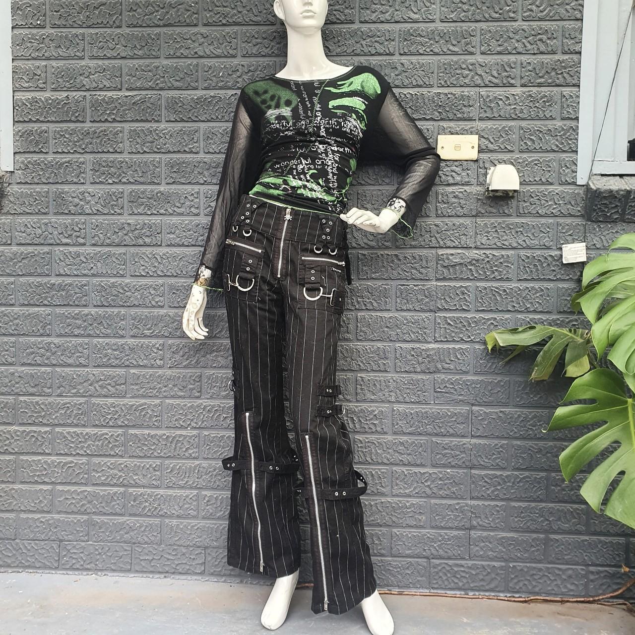 Tripp NYC flared D ring bondage pinstripe pants ★... - Depop