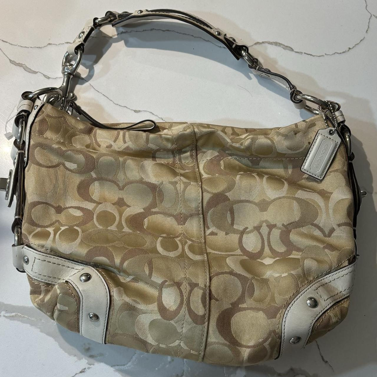 Vintage y2k 2000s Coach Beige Medium Purse. Coach... - Depop