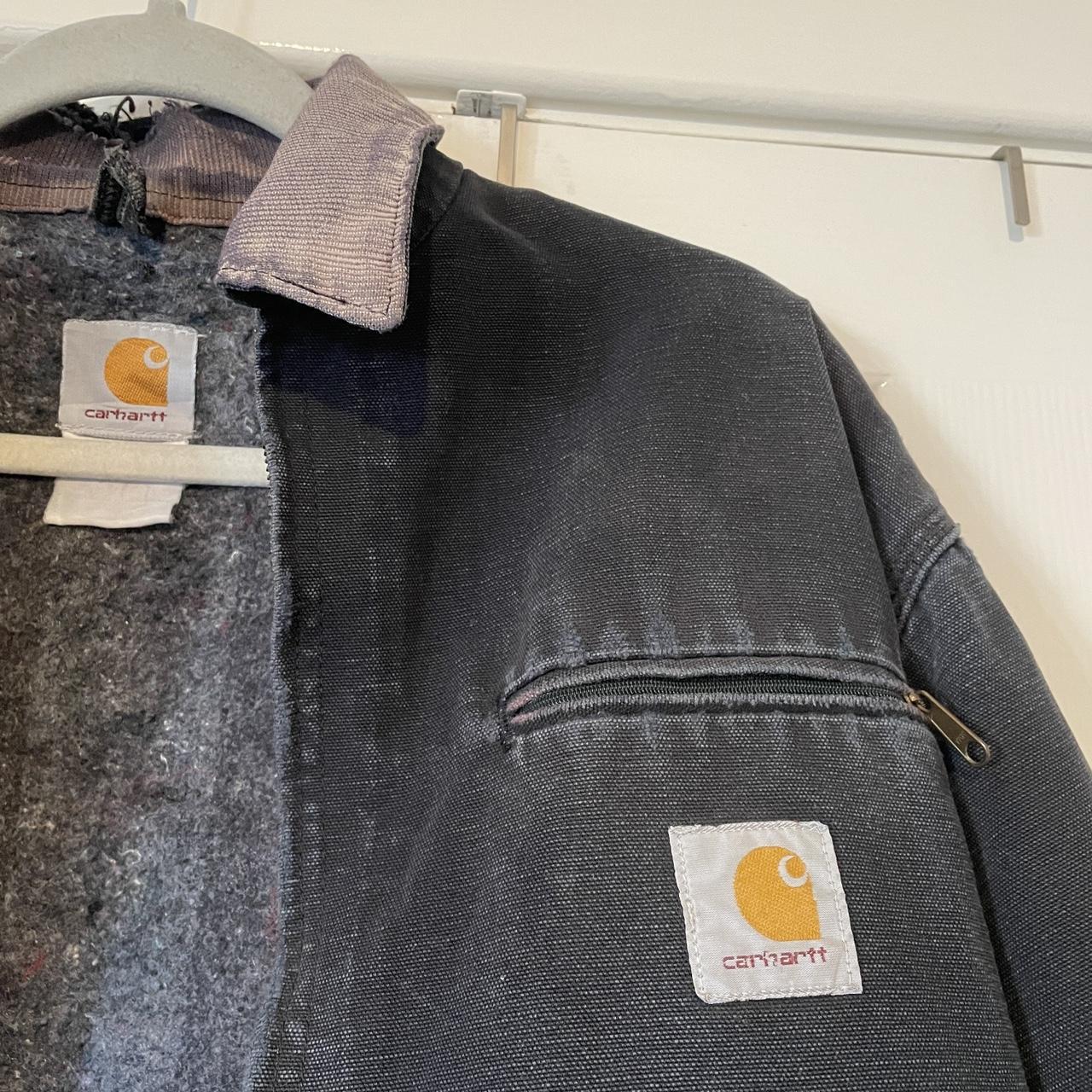 extreme distressed carhartt work jacket fits like... - Depop