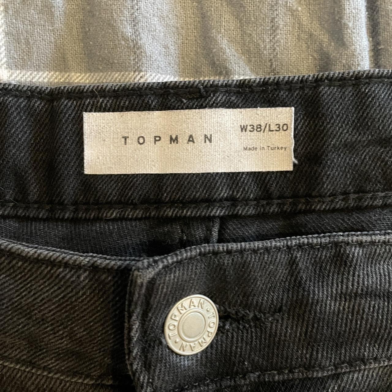 BLACK MENS TOPMAN JEANS • size W38 / L30 #topman... - Depop