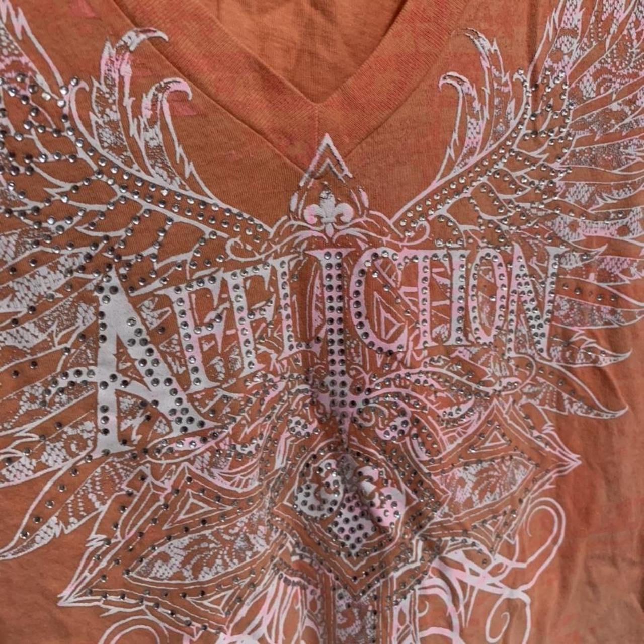 Winged rhinestone cross affliction long sleeve... - Depop