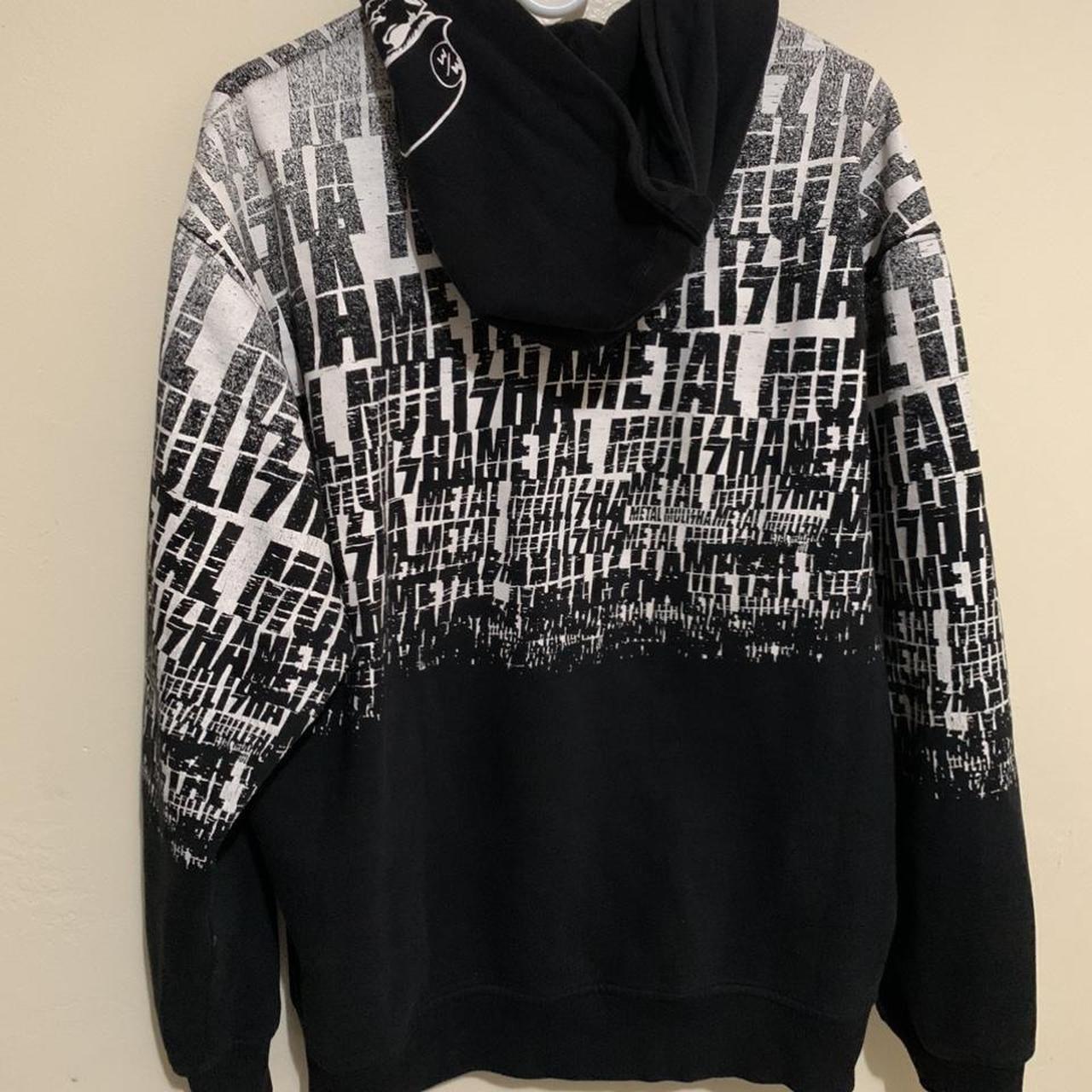 metal mulisha pattern zip up hoodie pit to pit:... - Depop