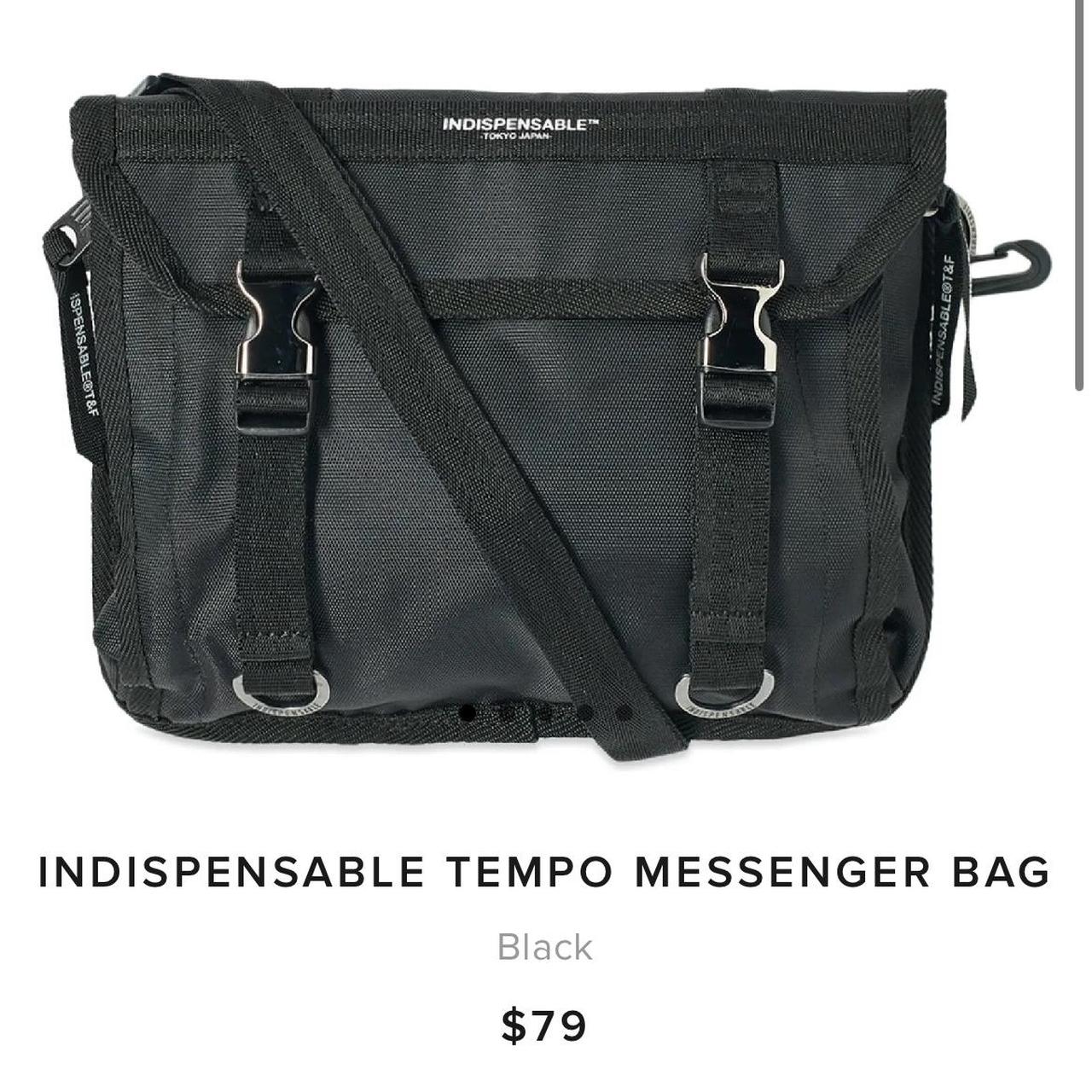 Indispensable - Tempo Canvas Messenger Bag - Black... - Depop