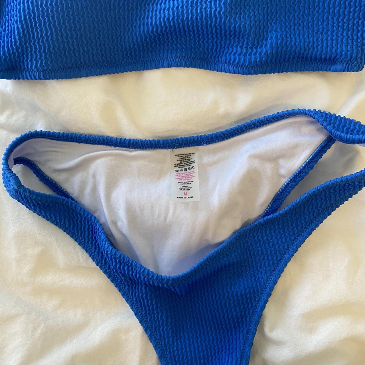 Blue Ribbed Bikini Set Good Quality Message Me To Depop