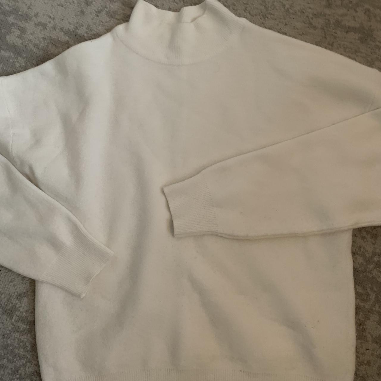 White knit turtleneck sweater from primark - Depop