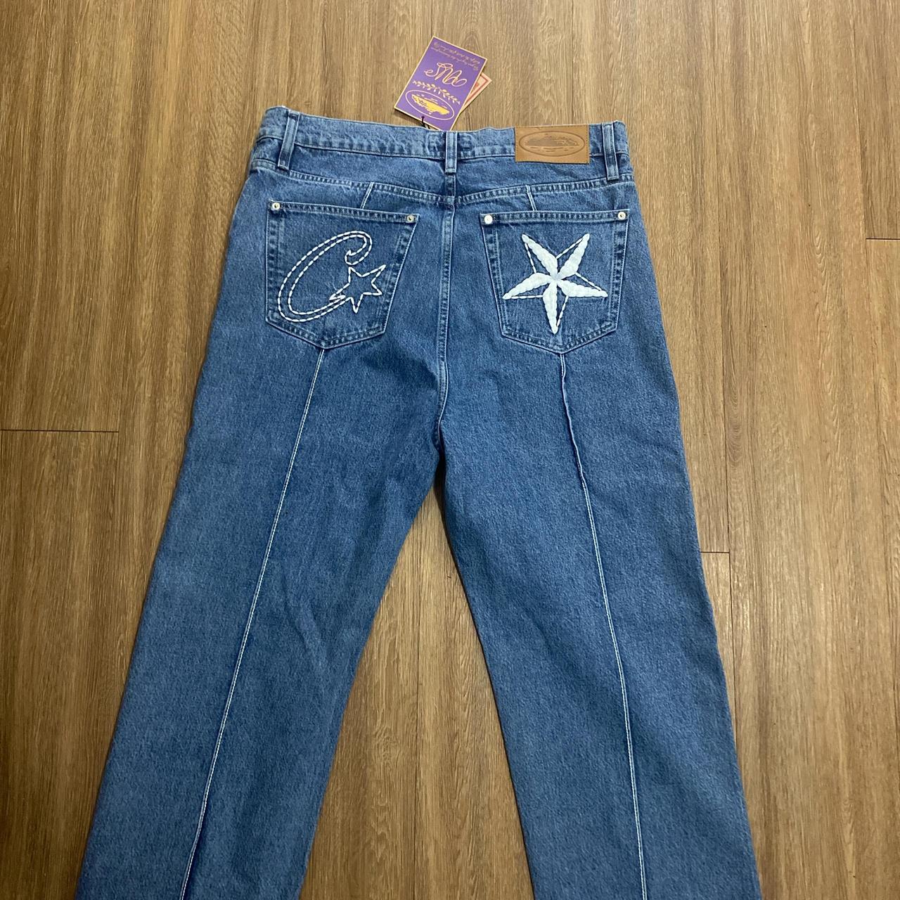 Corteiz C-star Denim Jeans Blue - Depop