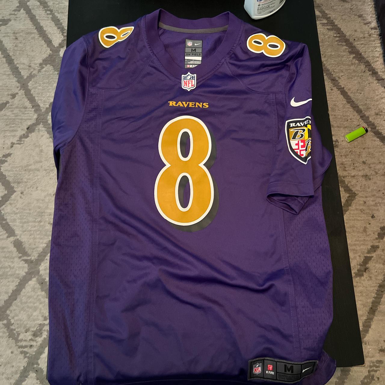 Baltimore Ravens Lamar Jackson #8 purple and gold... - Depop