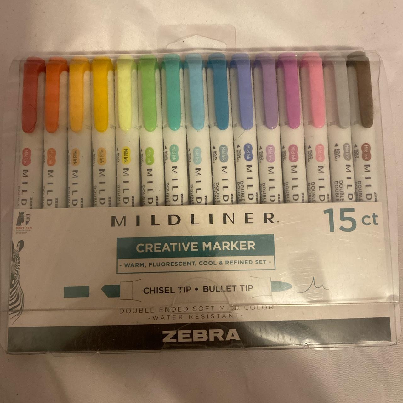 Mildliner creative markers Chisel and bullet tip 15... - Depop