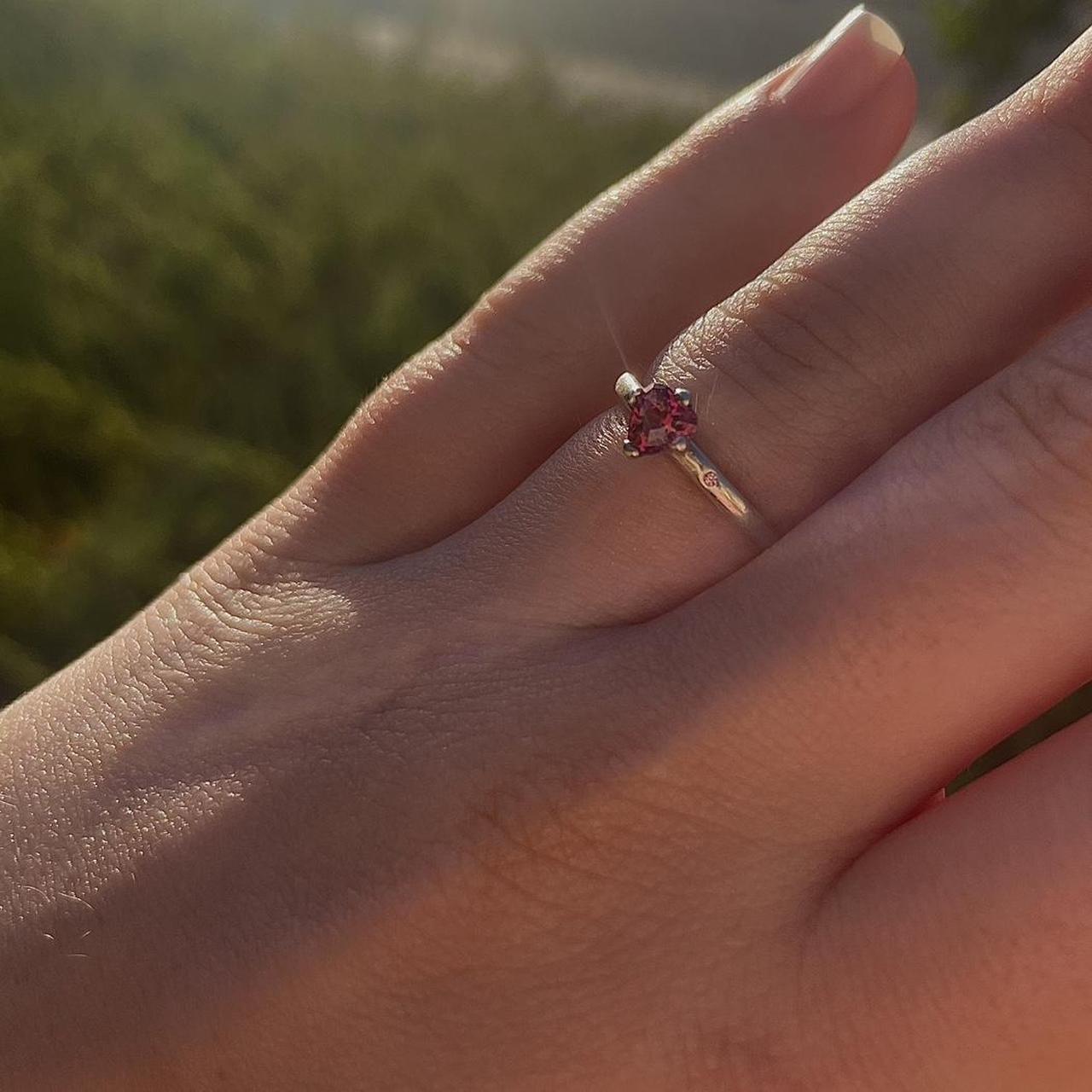 pink pandora heart ring 💕 all crystal still in ring... - Depop