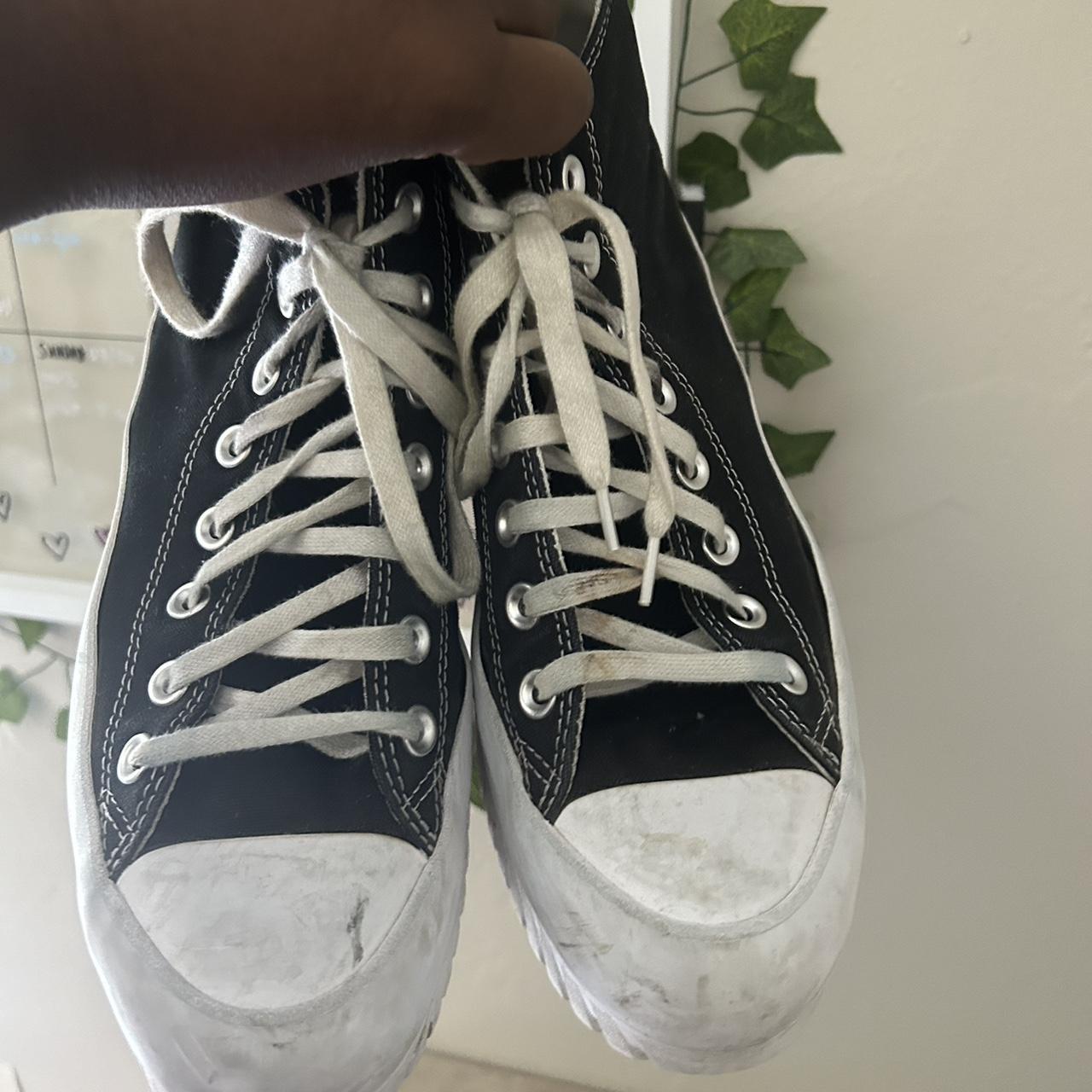 black platform converse women’s size 10 men’s size... - Depop