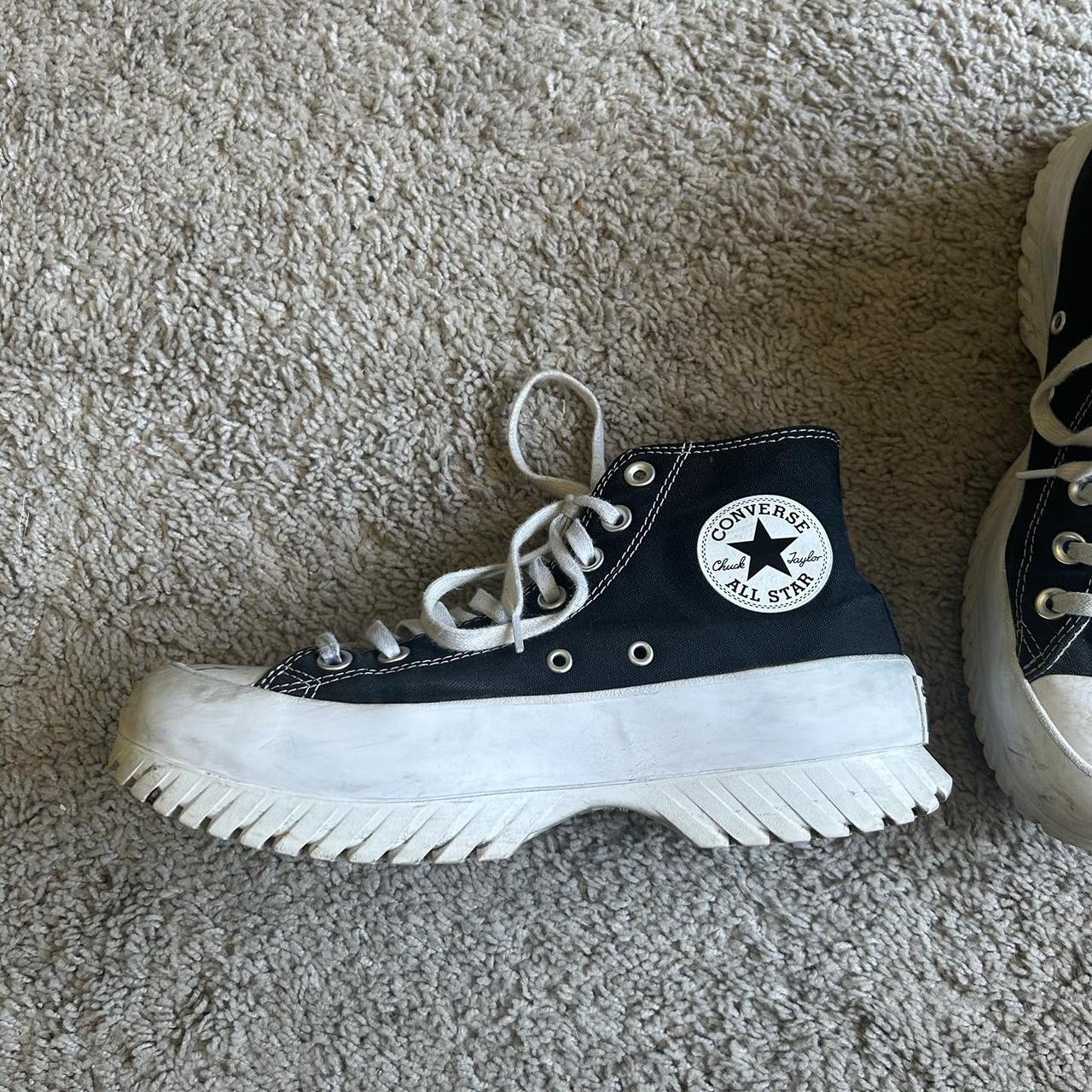 black platform converse women’s size 10 men’s size... - Depop