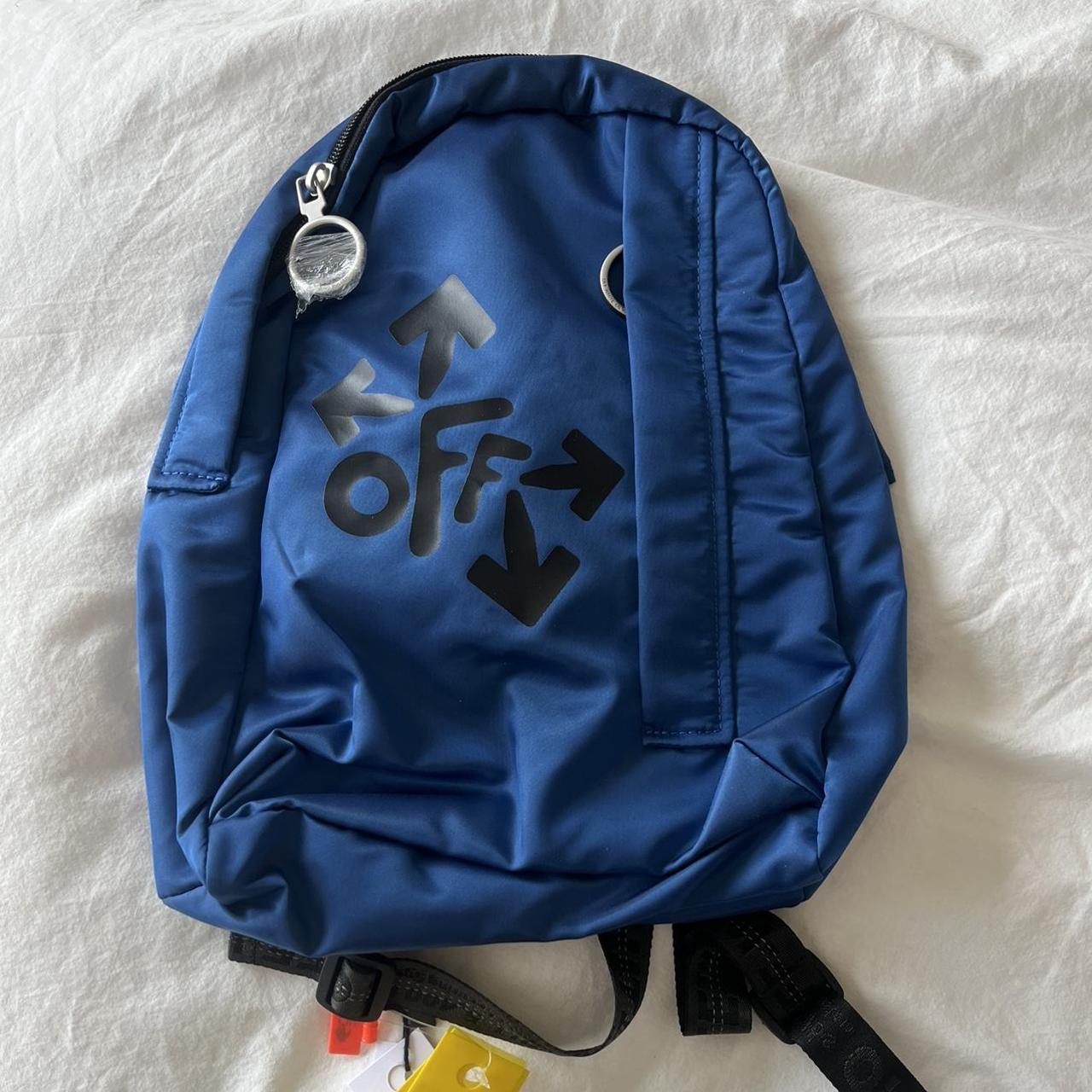 off white mini backpack (kids) 🎒 💙mini logo-print... - Depop