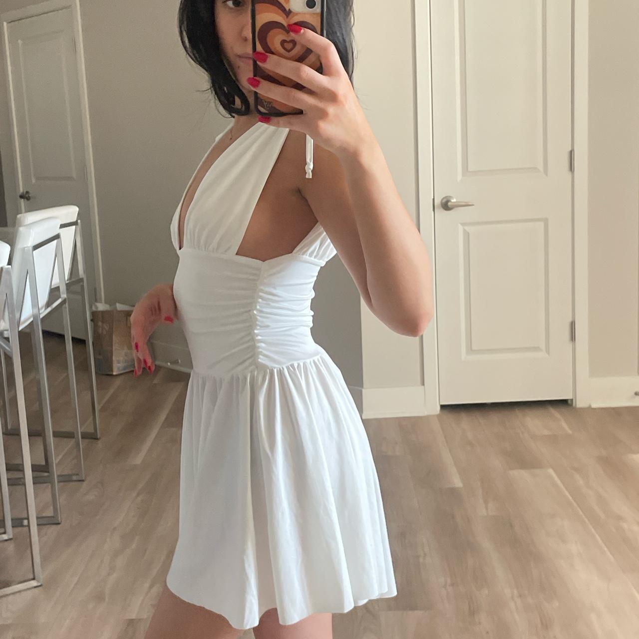 Fenity white mini dress -size small but it fits me... - Depop