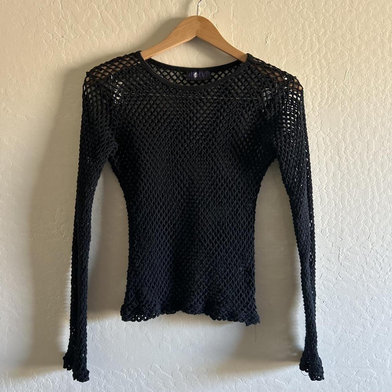 .୭̥⋆* vintage 2000s morbid threads fishnet long... - Depop
