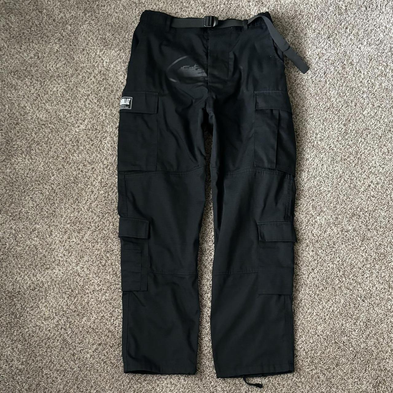 Corteiz Cortiez Guerillaz All Black Cargo Pants... - Depop
