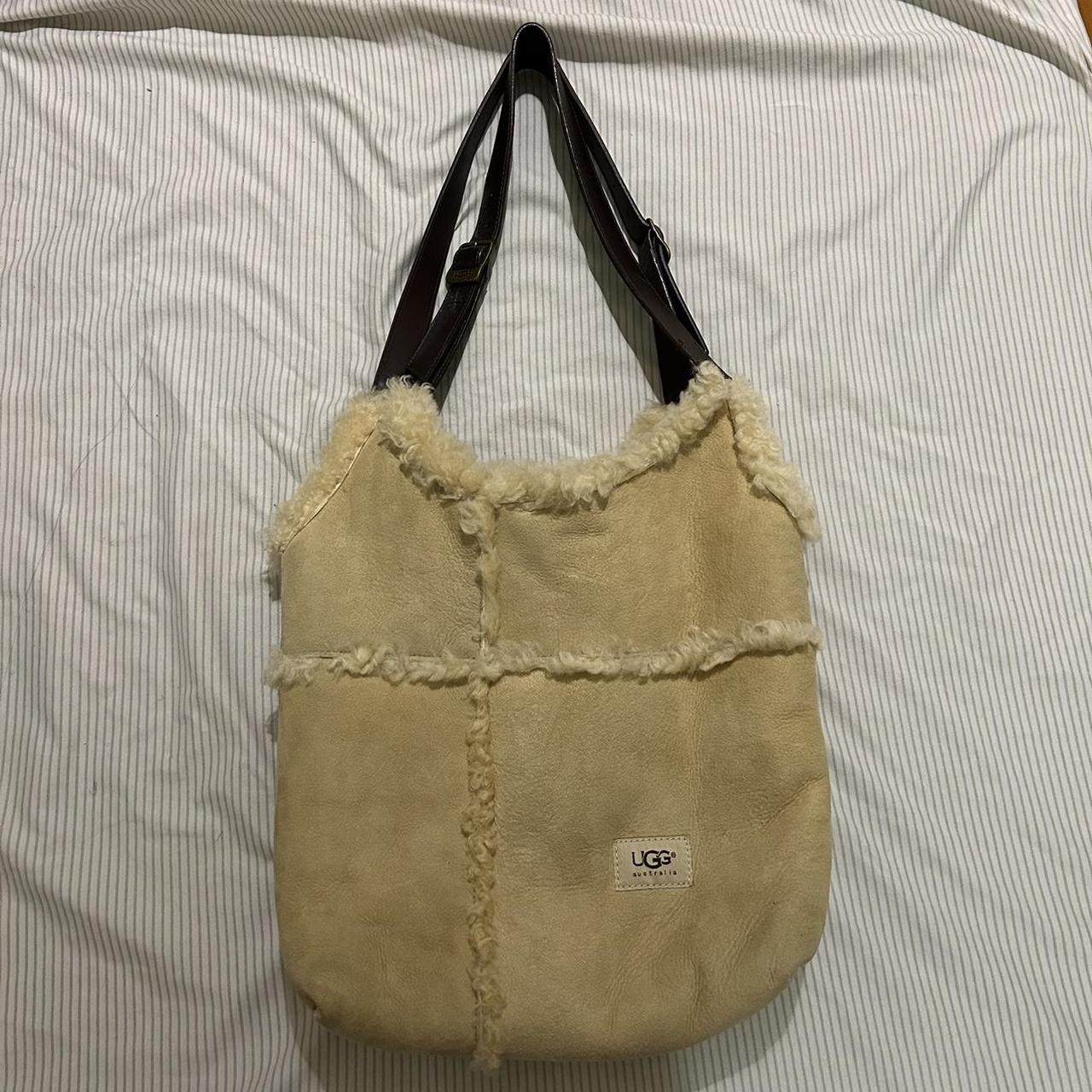 Tan Ugg tote bag. Includes key clip and drawstrings... - Depop
